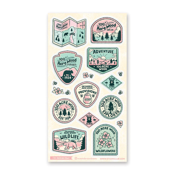 STICKII - Sticker Sheet - Eve Anderson Draws - Hundred Acre Wood – Ink ...