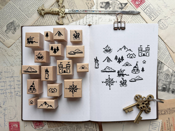 The Creeping Moon - Rubber Stamps - Fantasy Map Stamp Set – Ink & Starstuff