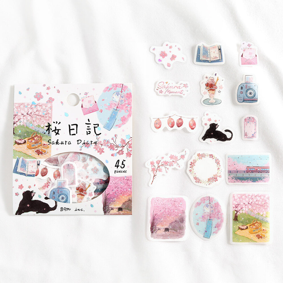 BGM - Flake Stickers - Sakura Limited - Sakura Diary – Ink & Starstuff
