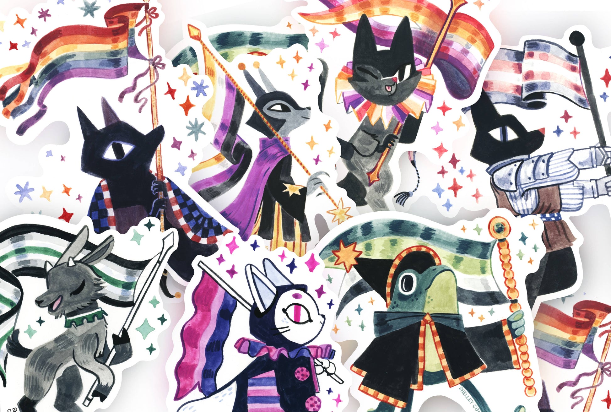 Book Moth Press - Sticker - Queer Cuties Medieval Animal Pride - Gay P ...