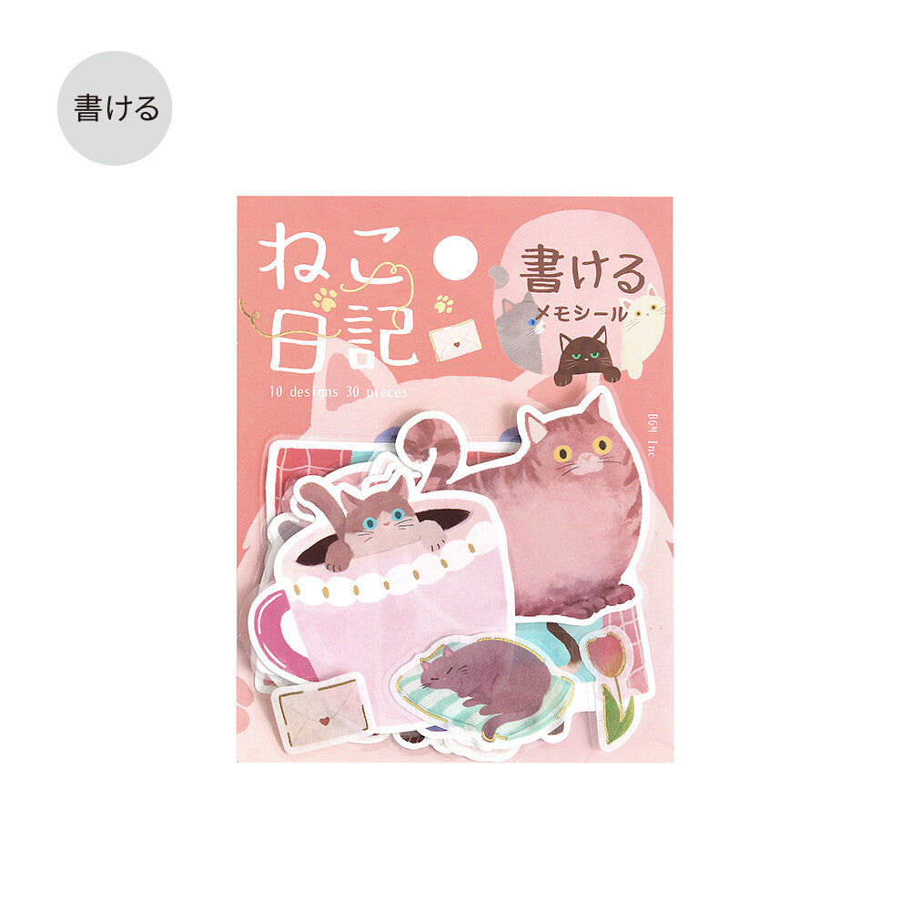 BGM - Flake Stickers - Cat Diary - Pink – Ink & Starstuff