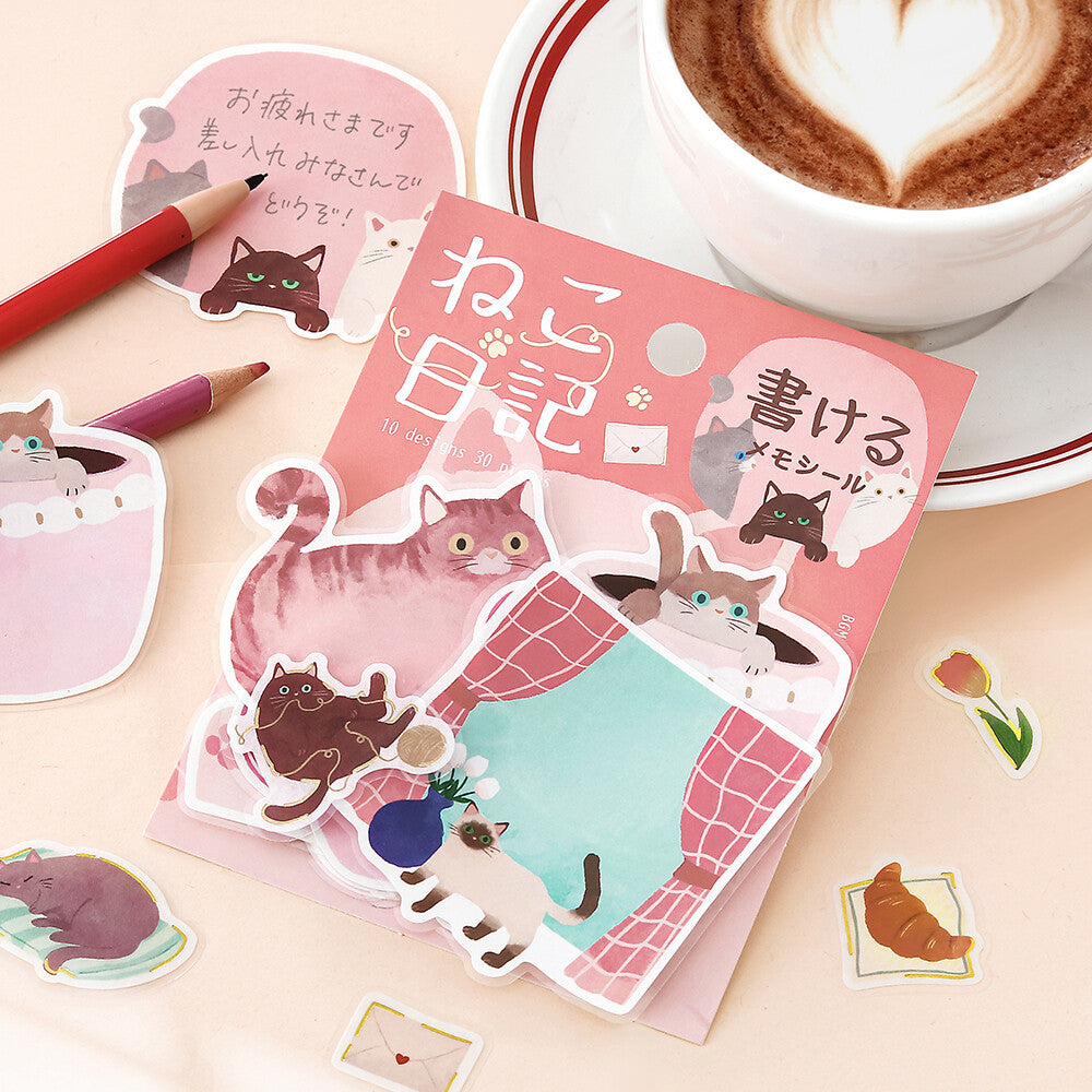 BGM - Flake Stickers - Cat Diary - Pink – Ink & Starstuff