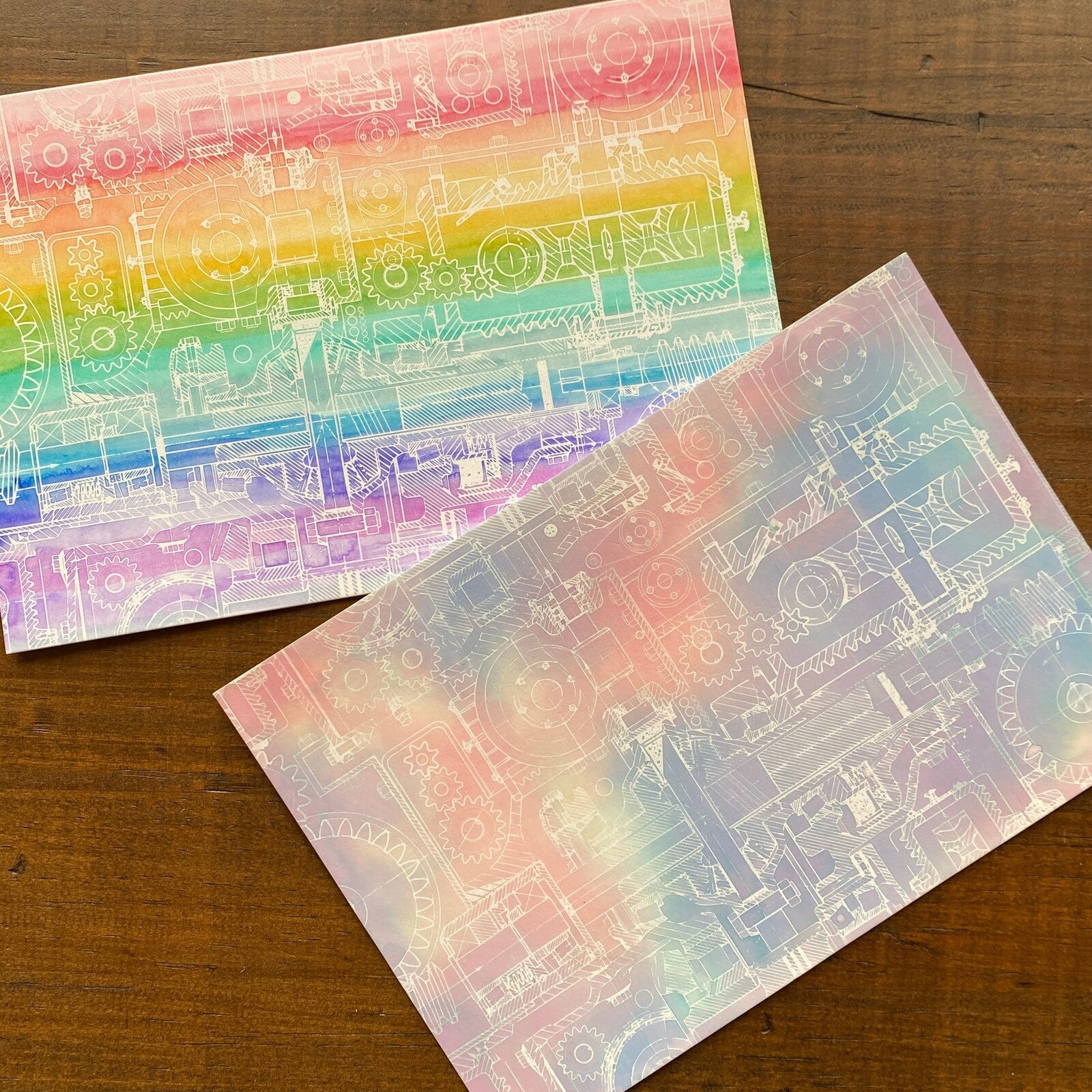 Nouto Nuritakurie - Ink Play Postcard Set - Old Blueprint – Ink & Starstuff